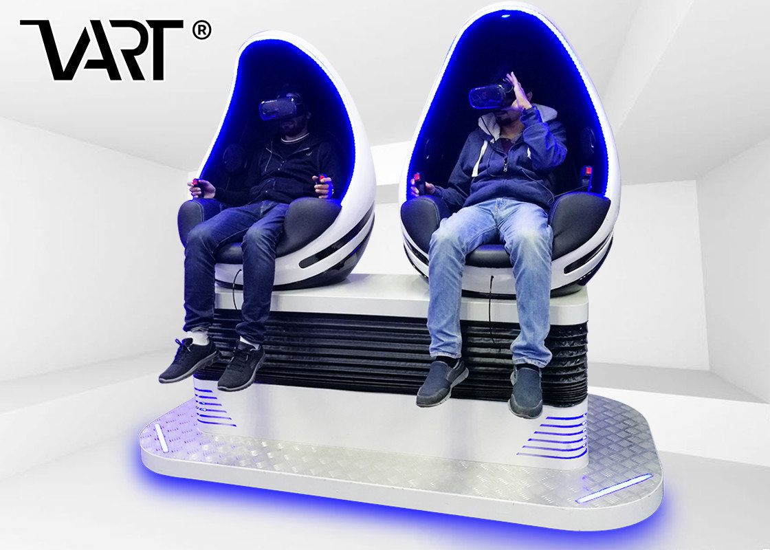 Game Simulator Double Seats VR Egg Chair With Cartoon Movies For Kids