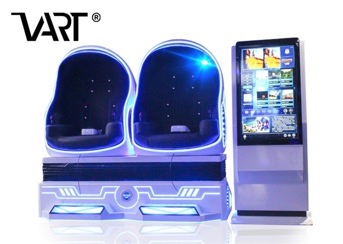 2 Seats Super Cool Blue Lighting 9D VR Roller Coaster Virtual Reality Simulation Rides