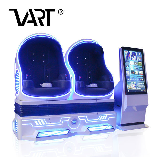 Interactive realistic 9D Virtual Reality Equipment , 2 Seats 360 Degree 9D VR Egg Cinema