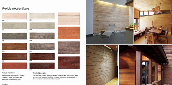 600*90mm Modern Eco-Friendly Anti dropping Clay cladding materials Flexible wooden stone