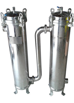 Double Bag Water Filter Housing Industrial Waste Water Filtration 0.6Mpa Pressure