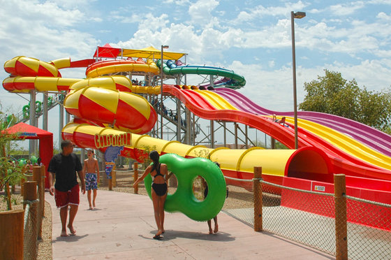 Large Yellow Water Playground Equipment Fibergalss 13 Height for Adult