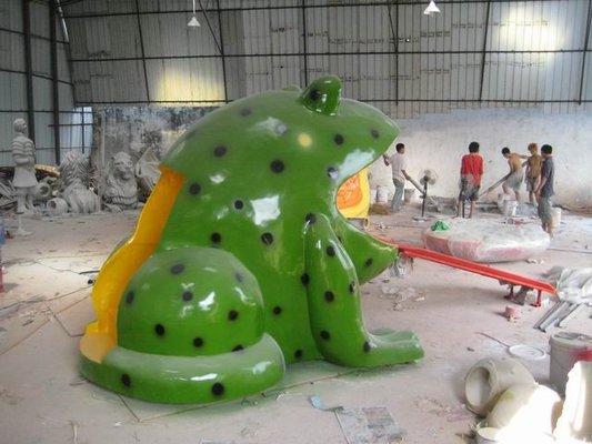 Frog Style Pool Water Slide Children Fiber Glass Water Toys