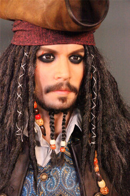 Figure di cera della celebrità del silicone di Hollywood figure di cera a grandezza naturale della statua di Jack Sparrow