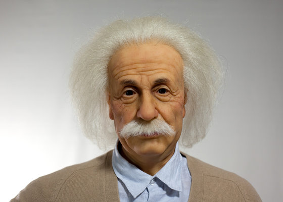 Figura di cera a grandezza naturale della celebrità di scienza del silicone, figura di cera di Albert Einstein