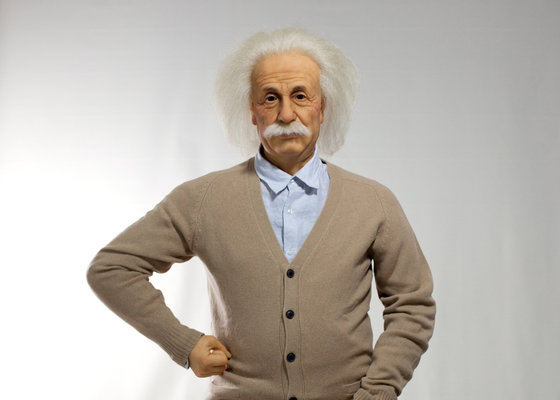 Figura di cera a grandezza naturale della celebrità di scienza del silicone, figura di cera di Albert Einstein