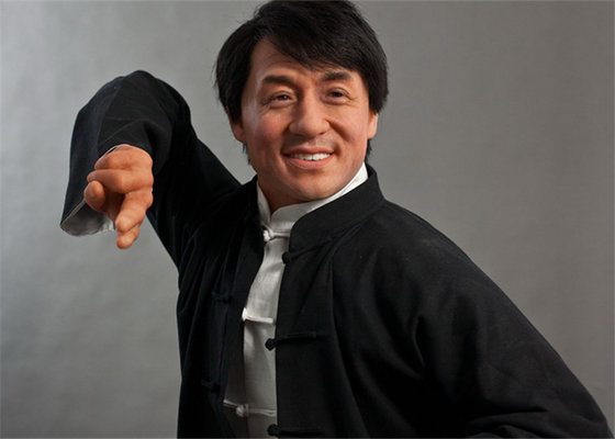 Iper scultura del silicone della statua di cera asiatica di film, sculture realistiche della cera