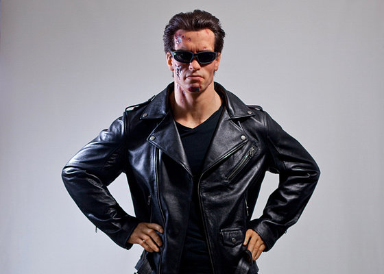 Figura di cera a grandezza naturale di Arnold Schwarzenegger della statua di cera di film della vetroresina &amp; del silicone