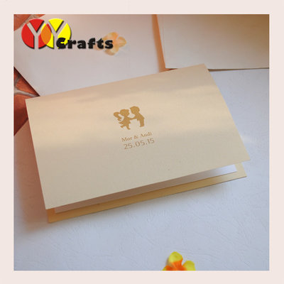 3D Pop Up Greeting Cards or wedding card custom with gold stamp invitations