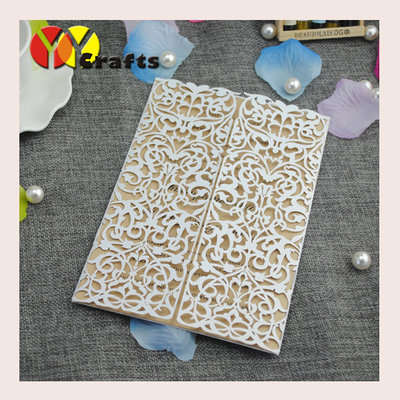 luxurious wedding invitation card laser cut beautiful handmade invitation card for wedding 50sets/lot