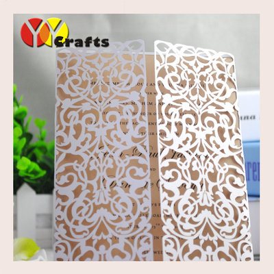 Pearl paper invitation cards for wedding laser cut laser cut filigree wedding invitation cards with ribbon as optional