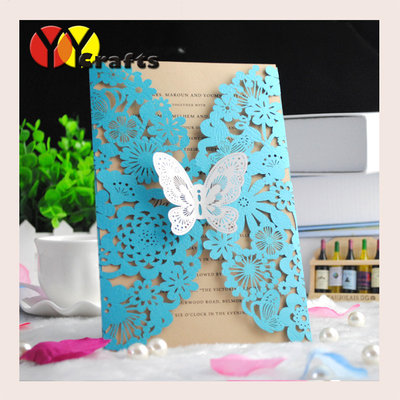 butterfly invitaiton cards laser cut beautiful handmade invitation card for wedding