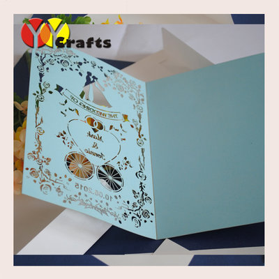 2015 Muslim wedding invitation cards folding couple pearl paper