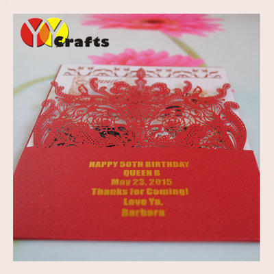 Wedding supplies invitation cards for decoration laser cut pocket invitaton cards vintage lace design pocket style cards