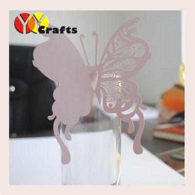 Butterfly wine glass place card holders for wedding party / Birthday