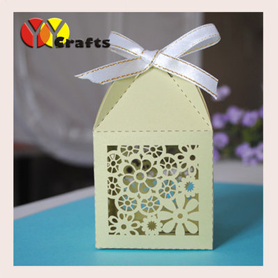 Green pearl wedding favour paper box small sweet box for wedding
