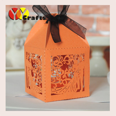 Romantic Wedding Gift Boxes , bride and groom laser cut gift box