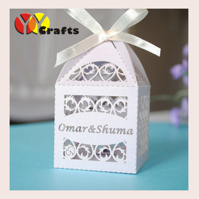 Wedding Gift Boxes laser cut party , wedding favors box with free name logo