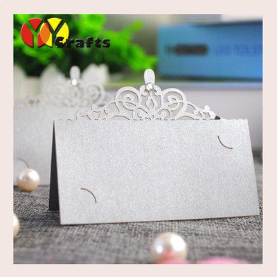 Elegant lace flower Wedding Table Place Cards paper laser cut  with buckle