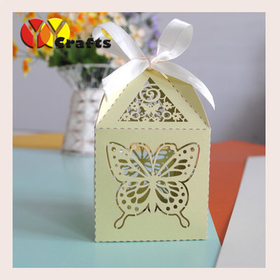 Free name logo wedding favor gift packaging boxes Laser cutting wedding favor pearl paper packaging box fast shipping