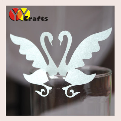 Customised Couple Swan Place Cards romantic paper with laser cut