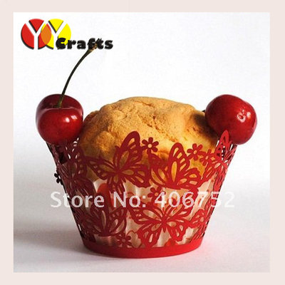 Laser Cut Butterfly Cupcake Wrappers Wedding Party Cup Cake Liners