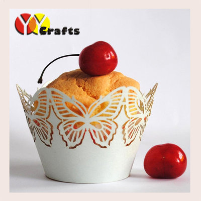 Butterfly Laser Cut Cupcake Wrappers for wedding various color