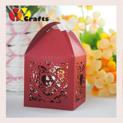 Wedding Gift Boxeshot selling lovely folding wedding boxes favors made in china mix red and purple color