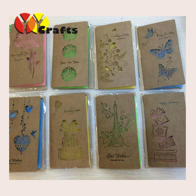 Unique handmade greeting card kraft paper with various patterns