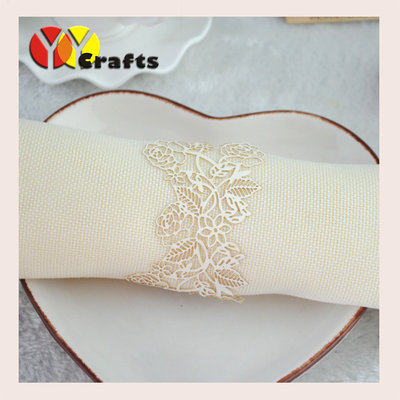 White Rose Flower Bulk Napkin Ring Laser Cut Wedding Supplies