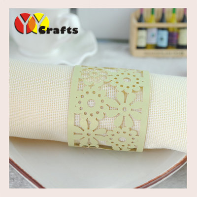 Wedding napkin rings laser cut handmade with intricate flower design
