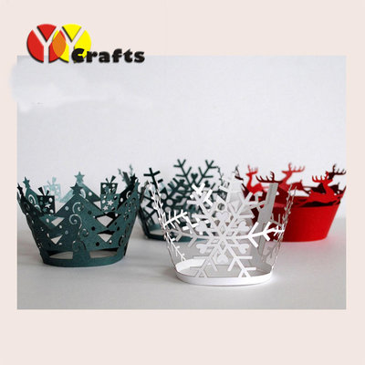 Snow Laser Cut Cupcake Wrappers for Christmas party delicate