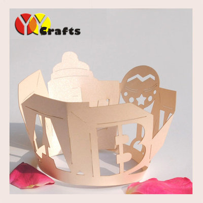 Baby Favors Laser Cut Cupcake Wrappers , Ivory Cupcake Liners