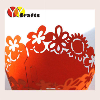 Wedding cupcake wrappers Laser cut  yellow sunflower for cake