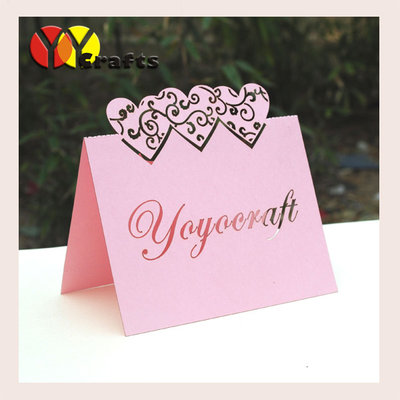 Love Heart Wedding Table Place Cards , Name Placement Cards