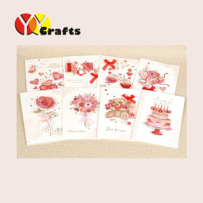 Valentine greeting cards handmade love theme folded creative design