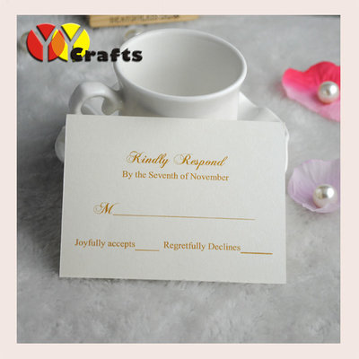 Printed RSVP card cream color for wedding / birthday invitation