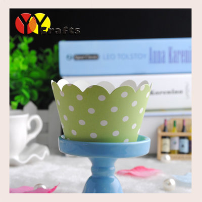 Printed  Colorful Cupcake Wrappers Classic White Spots For Kids Birthday