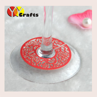 5.5x5.5 cm Red Flower wine claims For wedding party decoration