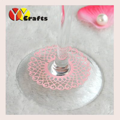 Laser cut paper fence design wine glass decoration for wedding party