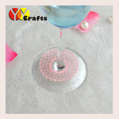 Unique Colorful glass wine claim laser cut flower design party decorations