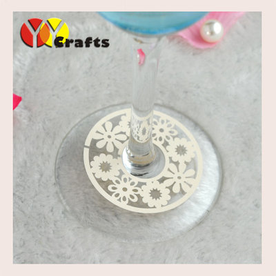 Flowers Wine Claims Decoration For Engagement Wine Glass Bottom