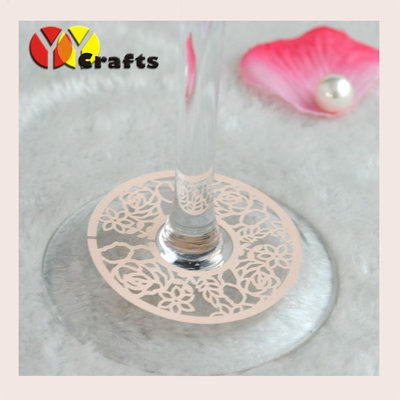 Personalized laser cut paper wine glass claims table decoration glass bottom claim
