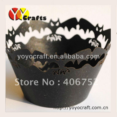 Holloween party Laser Cut Cupcake Holder black color Non stick Eco - friendly