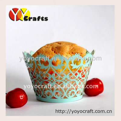 Weeding Laser Cut Cupcake Wrappers , fence design Laser Cut cupcake holder