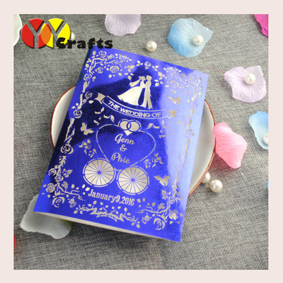 2015 Muslim wedding invitation cards folding couple pearl paper