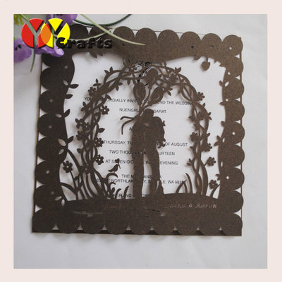 Lovely Laser Cut  Wedding Invitation Card Printing Traditional Square