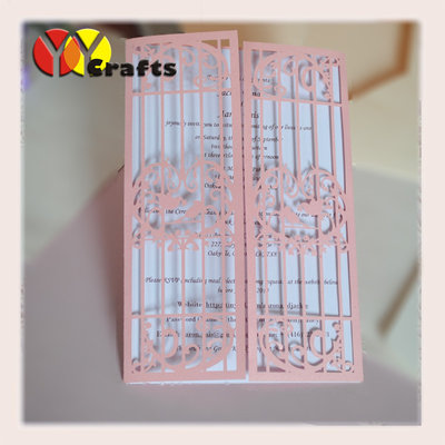 Wedding door laser lace wedding card invitations love bird shape