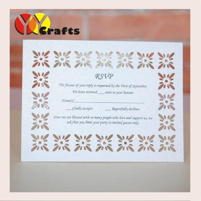 Printing laser cut Thank You Cards with envelope , Sample Rsvp Cards