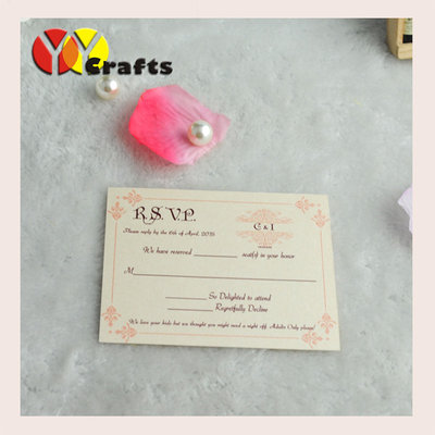 Handmade thank you cards ,  wedding RSVP cards Hot Gold / Silver Foiling